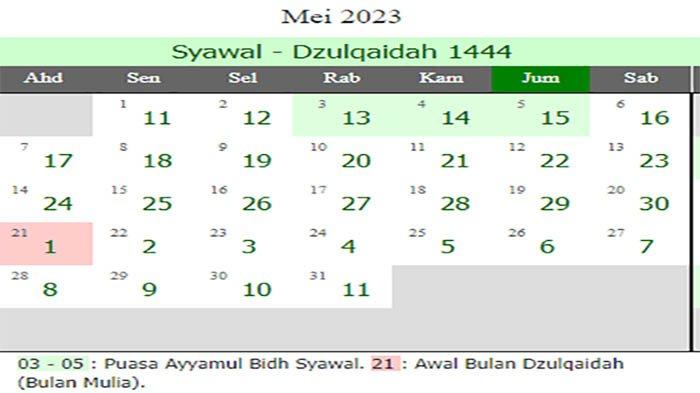 Jadwal Puasa Ayyamul Bidh Bulan Syawal 1444 Hijriah Bertepatan dengan ...