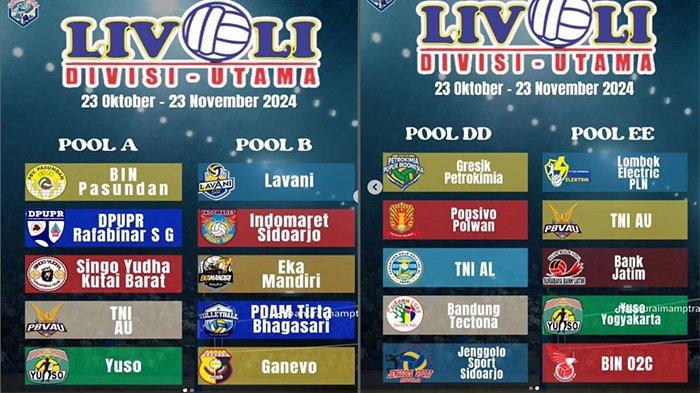 Jadwal Kejurnas Bola Voli Livoli Divisi Utama 2024 Putaran 2 Bojonegoro ...