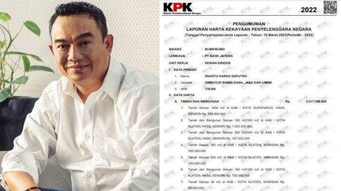 Mengintip Harta Kekayaan Irianto Harko Saputro Plt Dirut Bank Jateng ...