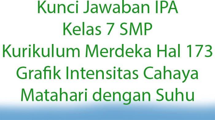 Kunci Jawaban IPA Kelas 7 Kurikulum Merdeka Hal 173 Grafik Intensitas Cahaya Matahari dengan ...