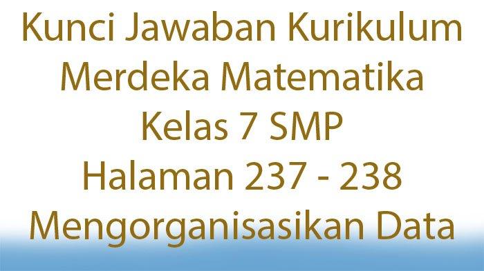Kunci Jawaban Kurikulum Merdeka Matematika Kelas 7 SMP Halaman 237 - 238 Mengorganisasikan Data ...
