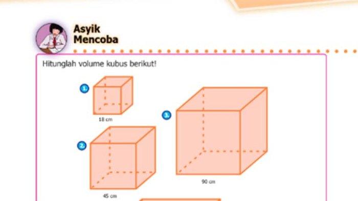 Kunci Jawaban Matematika Kelas 5 SD Halaman 159, Menentukan Volume Kubus dengan Satuan Baku ...