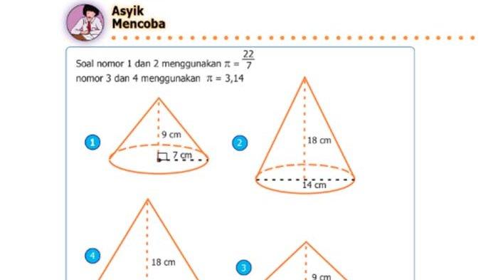 Kunci Jawaban Matematika Kelas 5 SD Halaman 182, Soal Latihan Mencari Volume Kerucut ...
