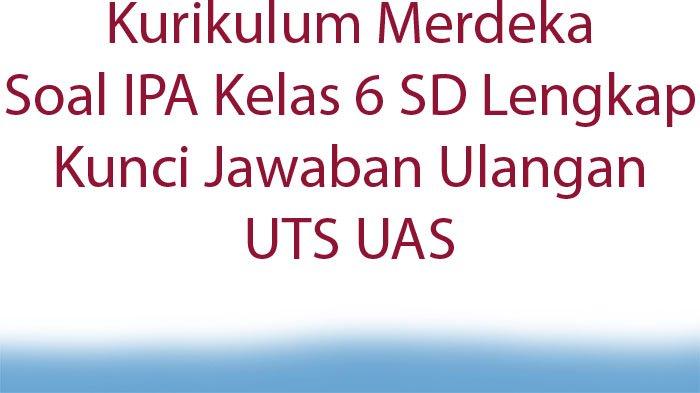 Kurikulum Merdeka Soal IPA Kelas 6 SD Lengkap Kunci Jawaban Ulangan UTS UAS Pilihan Ganda ...
