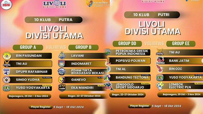 Jadwal Voli Livoli Divisi Utama 2024 Lengkap Pertandingan Seri Bogor ...