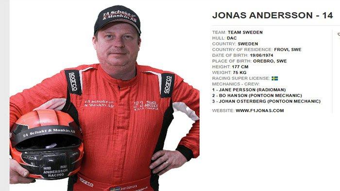 Profil dan Biodata Lengkap Jonas Andersson Pebalap F1 Powerboat Kini Berusia 49 Tahun Bernyali ...
