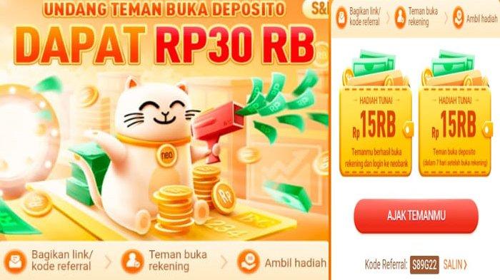 Daftar Bank Neo Dapat Kupon dan Reward Uang Tunai, Ajak Teman Dibayar ...