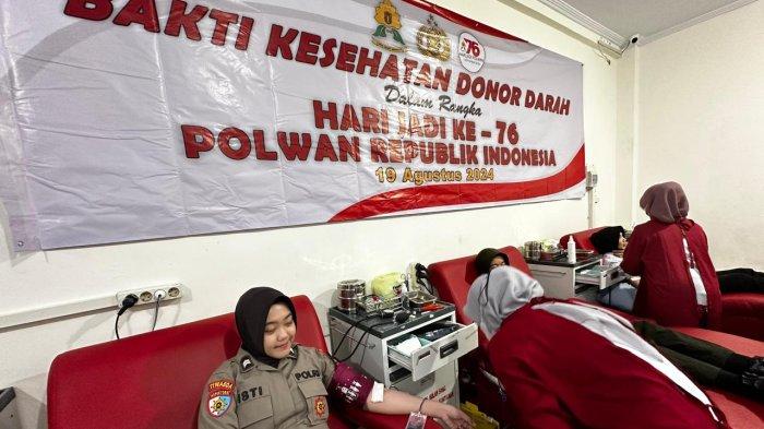 Polwan Polda Kalbar Gelar Donor Darah Sambut HUT Polwan ke-76 - Tribunpontianak.co.id