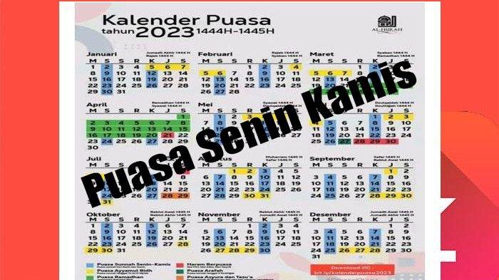 Kalender 2023 Puasa Senin Kamis Jadwal Selama Setahun Penuh Januari ...