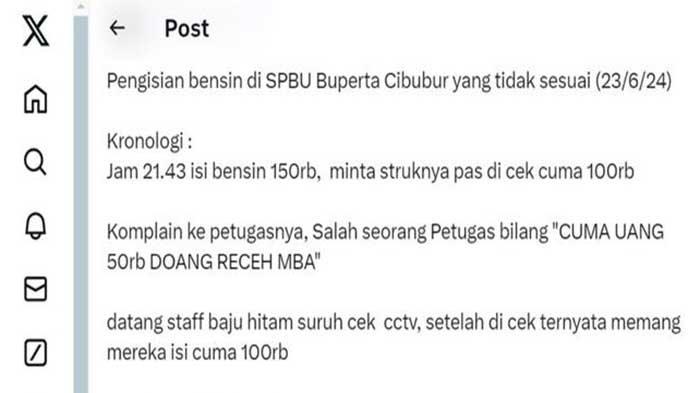 Penjelasan Lengkap Pertamina Soal Beli BBM di SPBU Rp 150 Ribu Ternyata Hanya Rp 100 Ribu ...