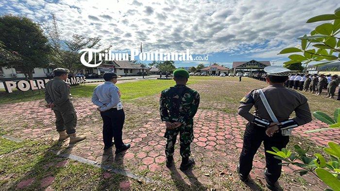 Polres Sambas Apel Operasi Ketupat Kapuas, Terjunkan Personel ke Titik Rawan - Tribunpontianak.co.id