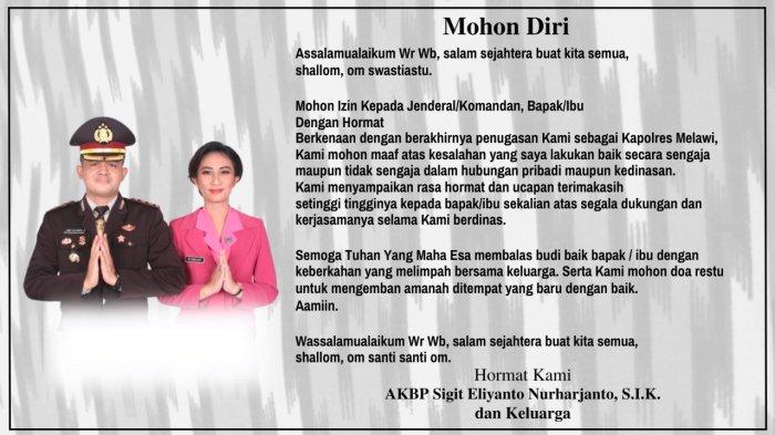 Kapolres Melawi Pamit Undur Diri, Ini Jabatan Baru Sigit Eliyanto ...