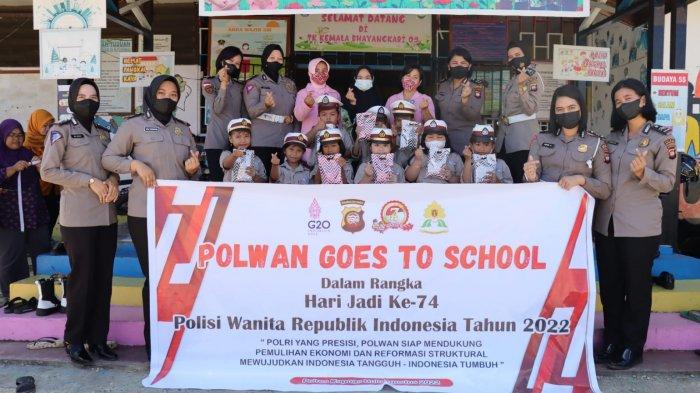 Sambut HUT Polwan ke-74, Polwan Polres Kapuas Hulu Laksanakan Goes to School - Tribunpontianak.co.id