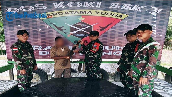 Satgas Pamtas 645/GTY Kembali Terima Senpi Rakitan Jenis Lantak dari Warga - Tribunpontianak.co.id