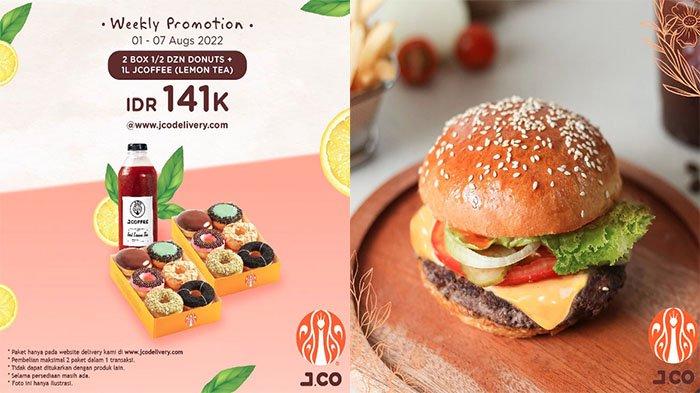 Promo JCO 2 Agustus 2022, 2 Box Donut + Jcoffee Rp 141 Ribu & Burger ...