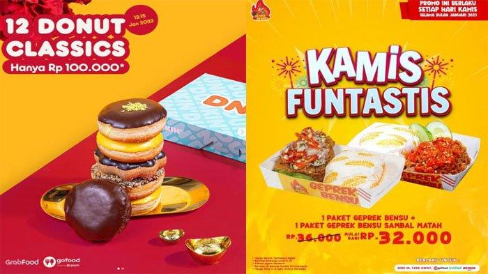 Promo Makanan 12 Januari 2023, Ada Geprek Bensu Chatime Dunkin Donuts ...