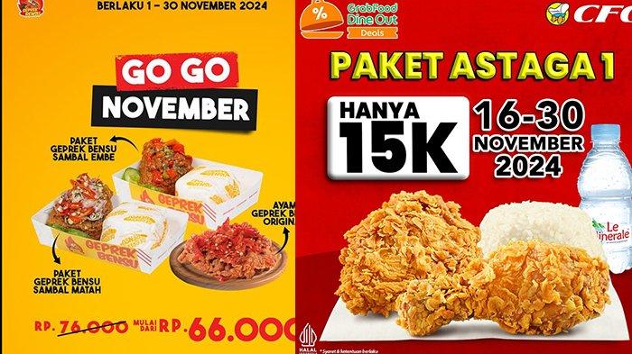 Promo Makanan Minuman Terbaru Pekan Ini, Ada Geprek Bensu PHD CFC JCO ...