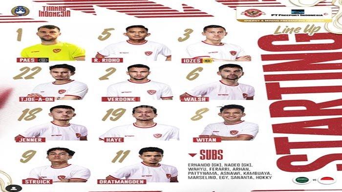 RESMI Starting XI Timnas Indonesia Vs Australia, Line Up Inti Shin Tae ...
