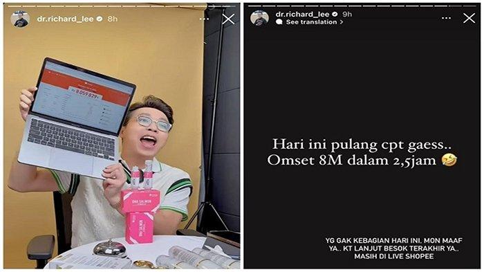 Raffi Ahmad Tersingkir! Richard Lee Pecahkan Rekor Omzet Penjualan di Shopee Live, Tembus Rp 8 M ...