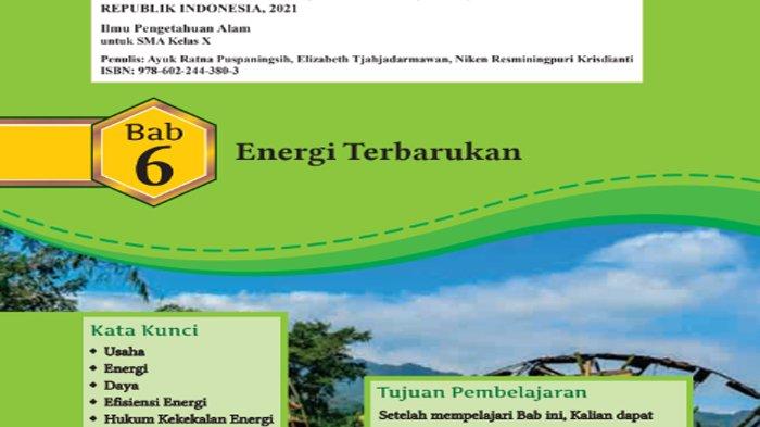 Ringkasan Materi IPA Kelas 10 SMA Kurikulum Merdeka, Bab 6 Energi Terbarukan - Tribunpontianak.co.id