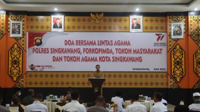 Polres Singkawang Menggelar Doa Bersama Lintas Agama Dalam Rangka Hut Bhayangkara ke-77 Tahun ...