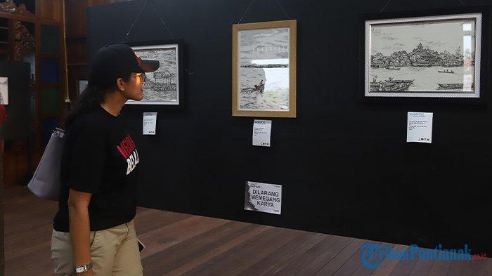 BERITA FOTO - Melihat-lihat Pameran Drawing Perupa Kalbar di Pontianak ...