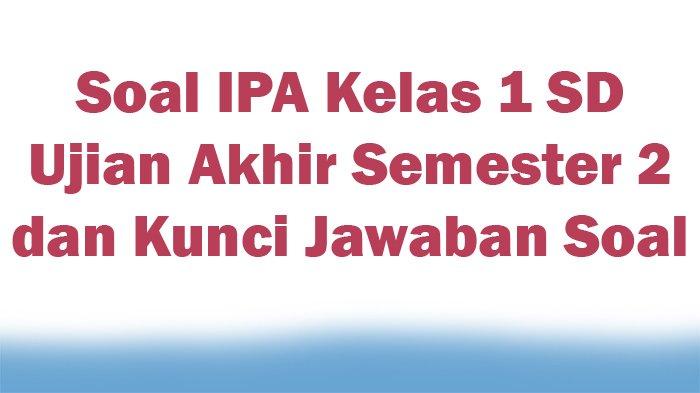 Soal IPA Kelas 1 SD Ujian Akhir Semester 2 dan Kunci Jawaban Soal - Tribunpontianak.co.id