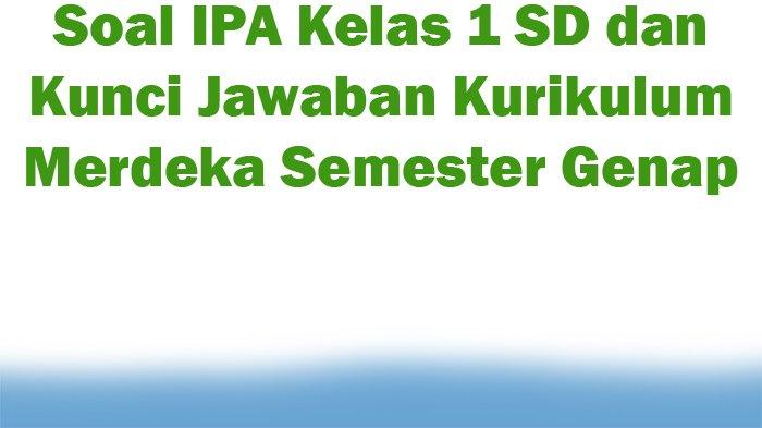 Soal IPA Kelas 1 SD dan Kunci Jawaban Kurikulum Merdeka Semester Genap - Tribunpontianak.co.id