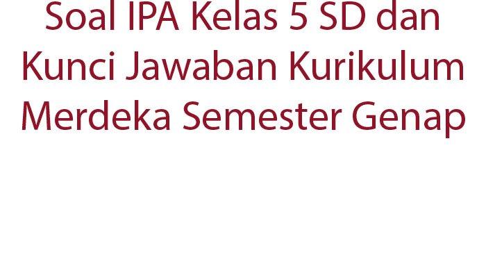 Soal IPA Kelas 5 SD dan Kunci Jawaban Kurikulum Merdeka Semester Genap - Tribunpontianak.co.id