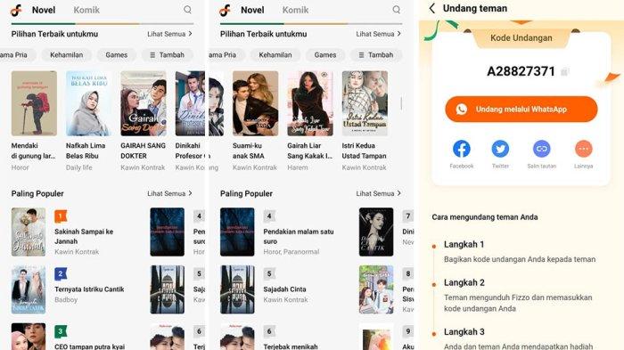 Banyak Pilhan Bacaan Novel, Berikut Cara Registrasi dan Dapat Saldo ...