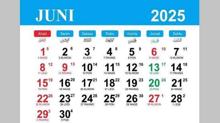DAFTAR Hari Libur Akhir Bulan Juni 2025 dan Cuti Bersama, Ada Tanggal ...