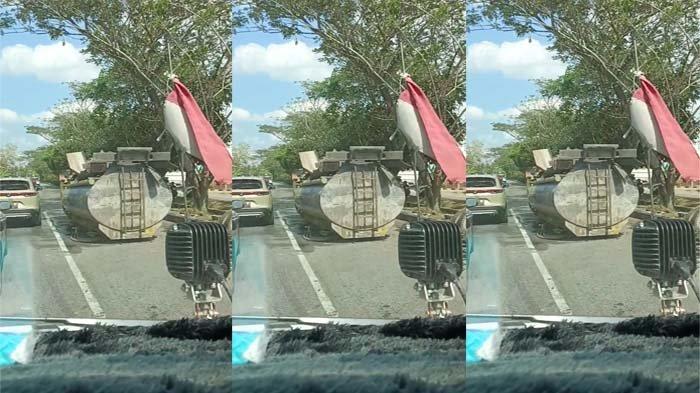 Hindari Sepeda Motor, Truk Tangki Terguling di Jalan Arteri Supadio Kubu Raya - Tribunpontianak ...