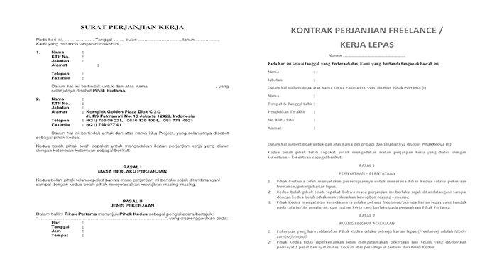 Contoh Surat Kontrak Kerja Karyawan, Magang, PKWT, Part Time, dan ...
