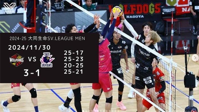 Hasil WD Nagoya vs Tokyo Great Bears Liga Voli Jepang Hari Ini Tuntas 5 Set, Tim Rivan Comeback ...