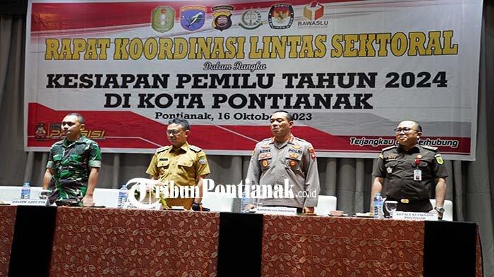 BERITA FOTO - Rakor Lintas Sektoral Kesiapan Pemilu 2024 di Kota Pontianak - Tribunpontianak.co.id