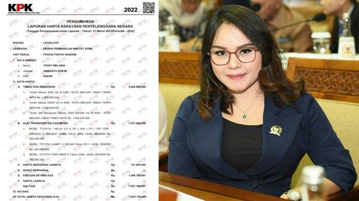 Segini Harta Kekayaan Yessy Melania Anggota DPR RI Dapil Kalbar 2 Anak Mantan Bupati Melawi ...