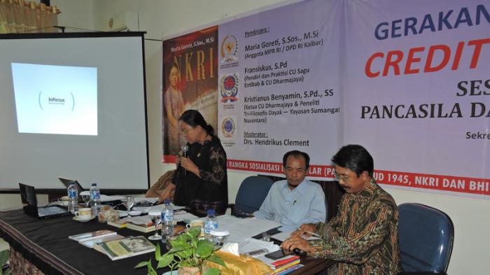 Sarasehan Gerakan Credit UNION, Maria Goreti Sosialisasikan Empat Pilar - Tribunpontianak.co.id