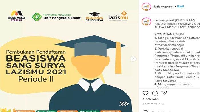 BEASISWA Lazismu 2021 Dibuka! Tersedia untuk Mahasiswa Jenjang D3, S1 hingga S2 | Cek Syaratnya ...