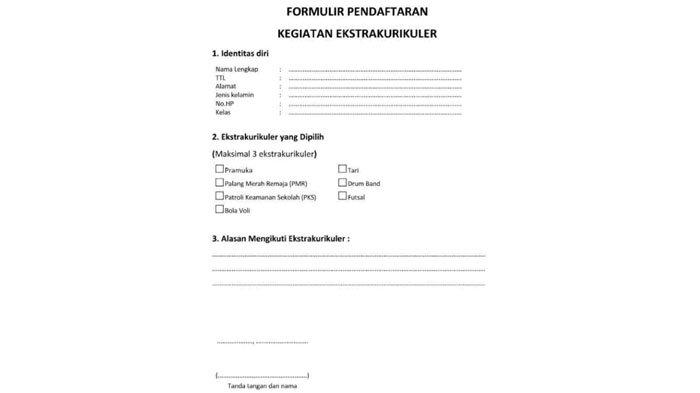 Contoh Formulir Pendaftaran Cerdas Cermat Tingkat SD Lengkap ...