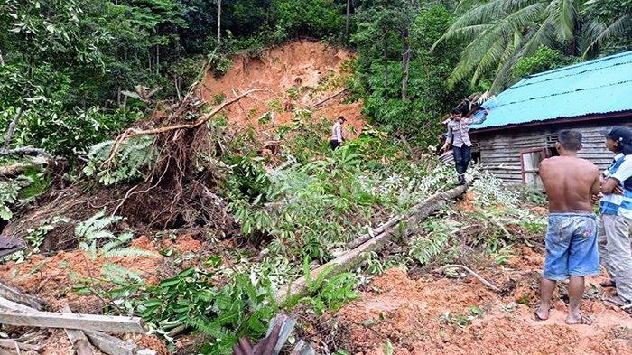Tanah Longsor Timpa Rumah Warga Pulau Dusun Teluk Air, Desa Batu Ampar, Kabupaten Kubu Raya ...
