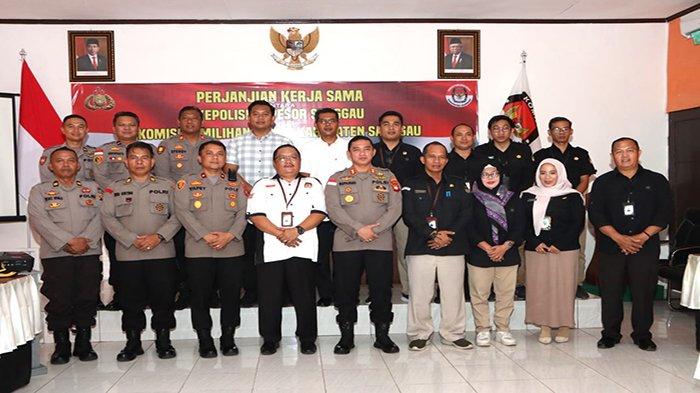 Jelang Pemilu dan Pemilihan Serentak 2024, Polres Sanggau dan KPU Tandatangani Perjanjian Kerja ...