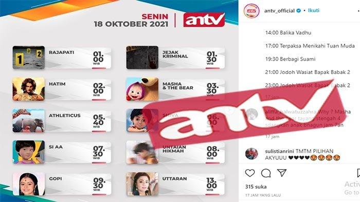 JADWAL ANTV Hari Ini 25 Oktober 2021, Anandhi ANTV hingga Terpaksa ...