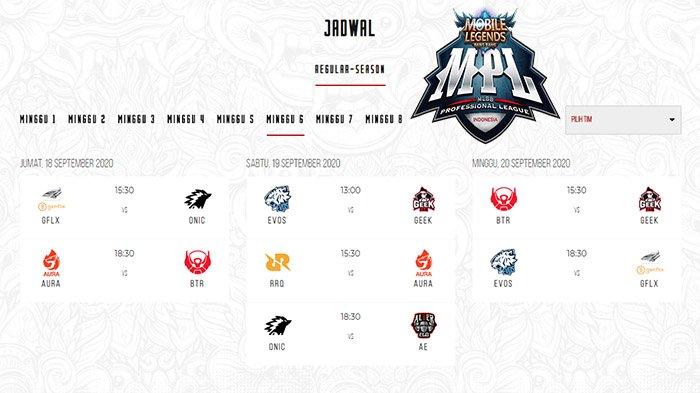 JADWAL MPL Season 6 Week 6 - Duel Perebutan Tahta Klasemen MPL hingga Kebangkitan EVOS dan RRQ ...