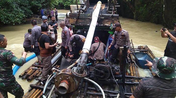 Petugas Amankan Dompeng dan Alat Kelengkapan Tambang Emas Ilegal di ...