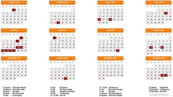 KALENDER 2020 Cek Tanggal Libur Nasional dan Cuti Bersama! Idul Fitri ...