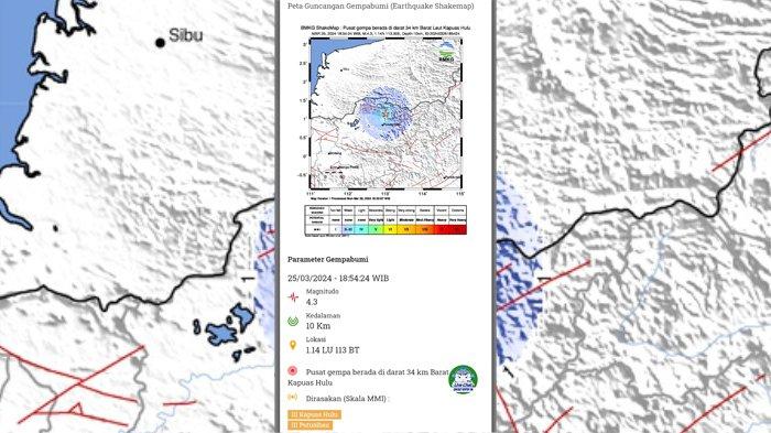 Gempa Bumi 4,3 Magnitudo Guncang Kapuas Hulu, Masyarakat Putussibau ...