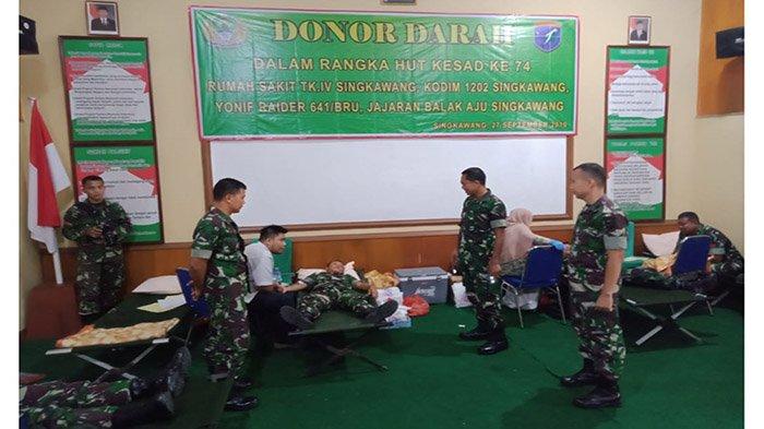 Karumkit TK IV DKT Singkawang Tinjau Kegiatan Donor Darah HUT KESAD ke ...