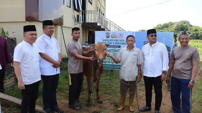 Polres Kubu Raya Serahkan 16 Hewan Kurban kepada Masyarakat di Hari Raya Idul Adha ...