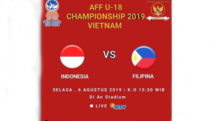 Sedang LIVE Indonesia Vs Filipina Piala AFF U18 2019 SCTV, Garuda Nusantara Unggul Cepat 3-0 ...