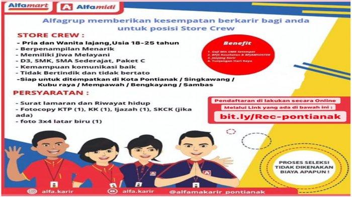 Lowongan Kerja Alfamart Penempatan Pontianak, Singkawang, Sambas ...